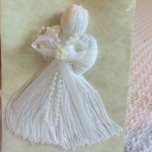 Holiday | Handmade Victorian String Angel Christmas Ornament With Pearl ...